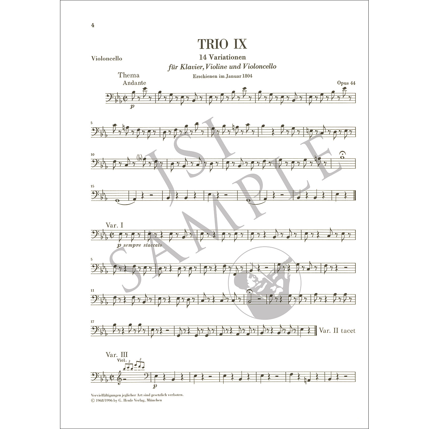 Piano Trios, volume 3 (urtext); Ludwig van Beethoven